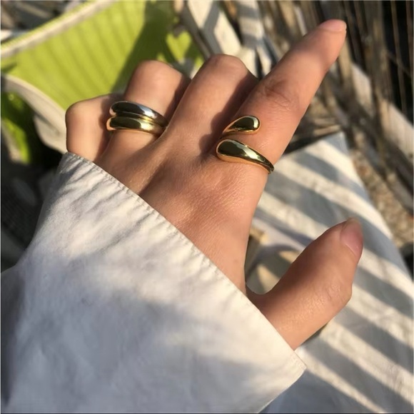 Studiogemz | Jewelry | New 8k Gold Waterdrop Resizable Ring | Poshmark